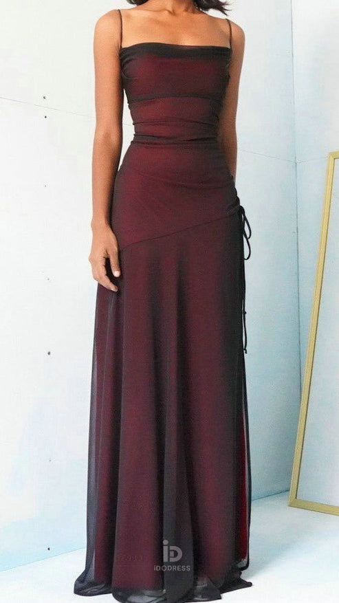 Sexy Slit Square Neckline Party Dress - Elegant Evening Gown | IdoDress ...